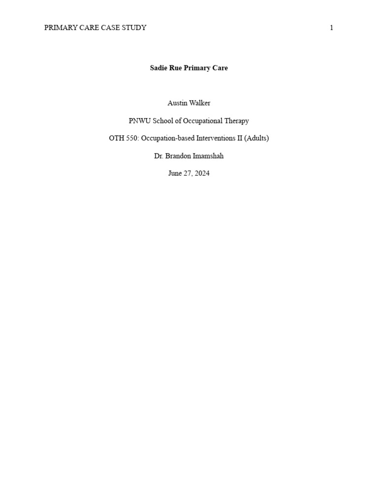 Primary Care | PDF | Occupational Therapy | Mental Health