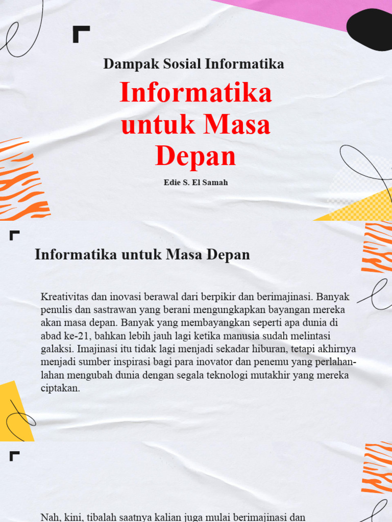 Dampak Sosial Informaitka - Informatika Untuk Masa Depan | PDF | Ilmu ...