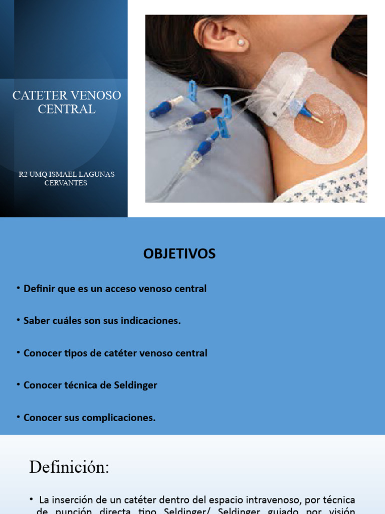 Catéter venoso central | PDF | Terapia intravenosa | Especialidades Medicas