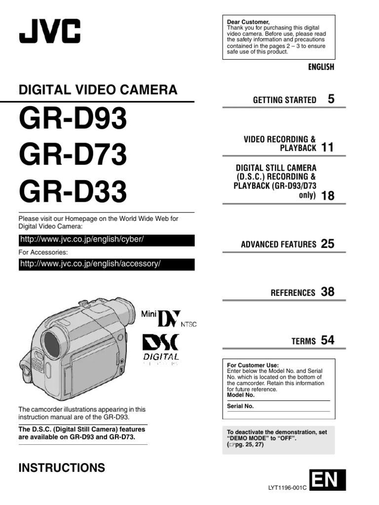 Manual de Usuario JVC GR-D33 | PDF | Video | Display Technology
