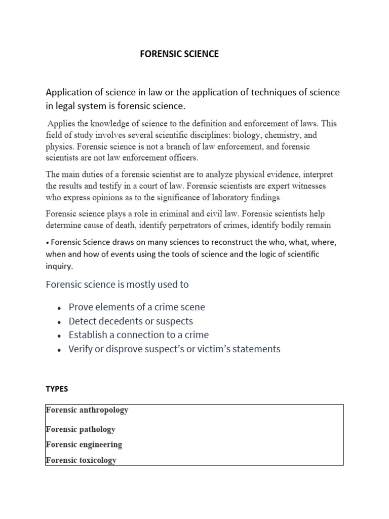 Forensic Science | PDF | Dna | Forensic Science