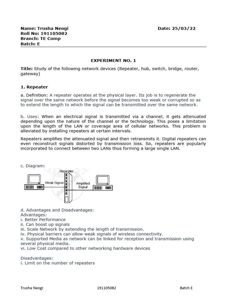 Exp1 MCN | PDF | Computer Network | Network Switch
