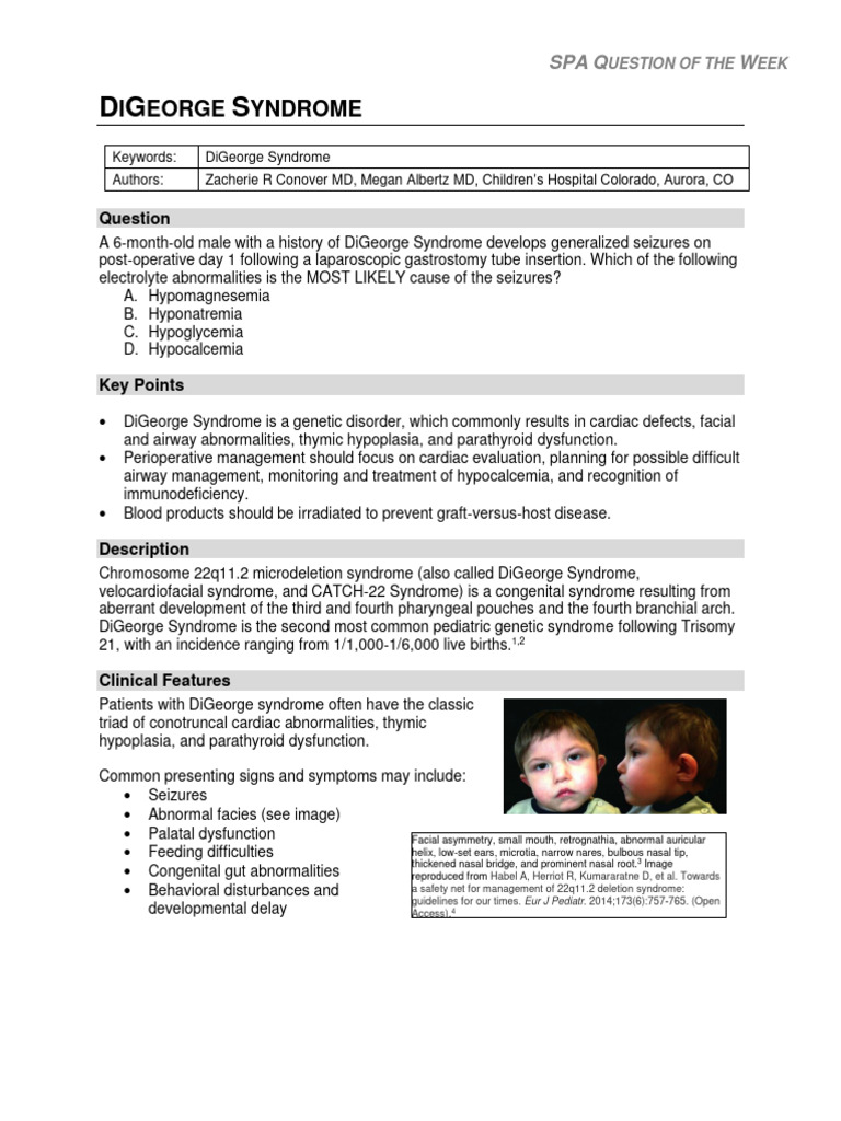 Week-159-DiGeorge-Syndrome | PDF | Congenital Heart Defect ...