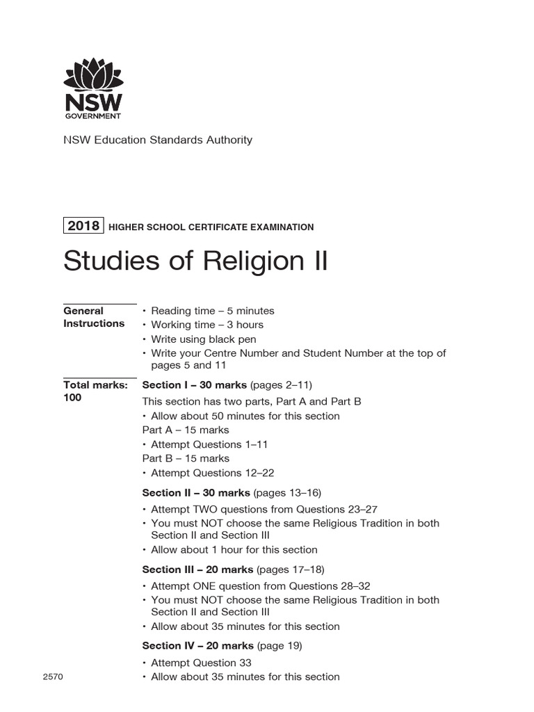 2018 HSC Studies of Religion II | PDF | Humanism | Agnosticism