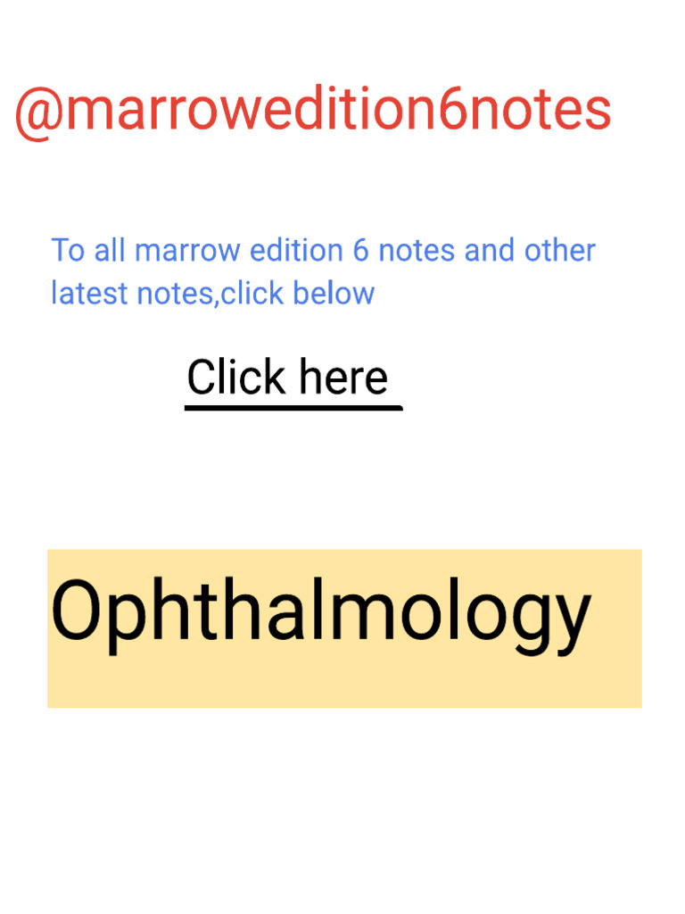 Optha Ed6 @marrowedition6notes | PDF