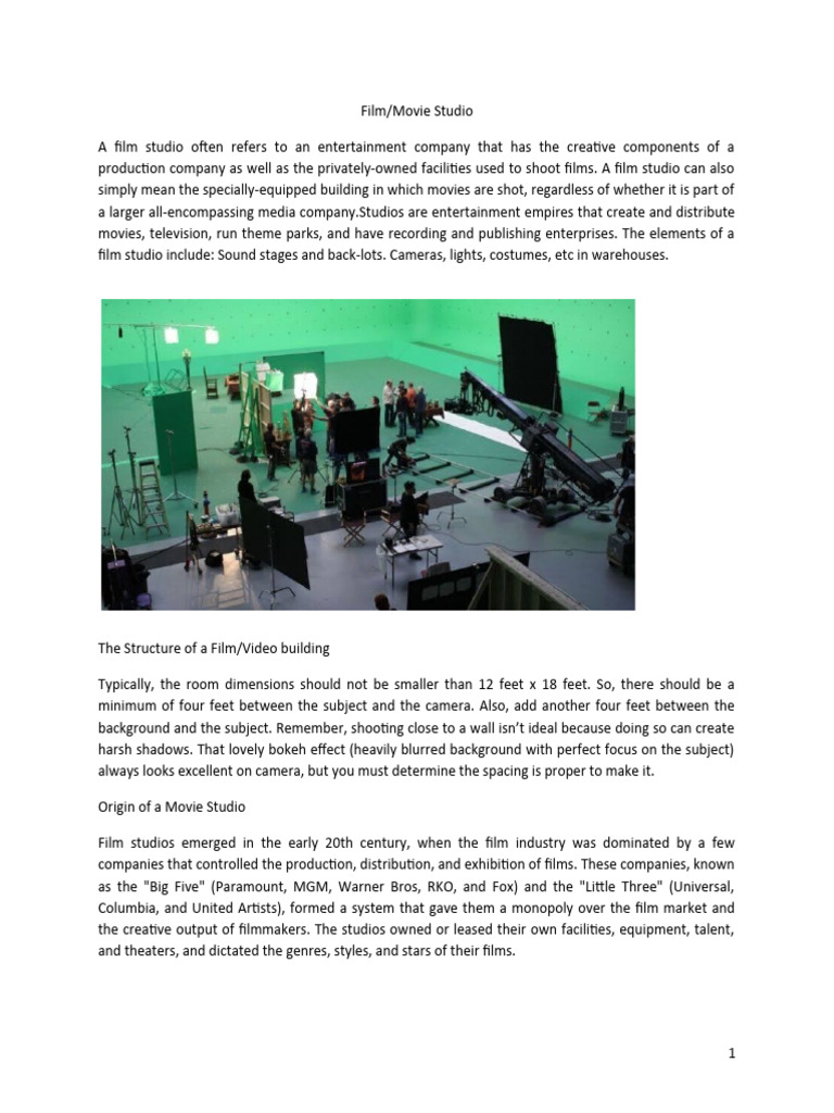 Studio Assignment | Download Free PDF | Filmmaking