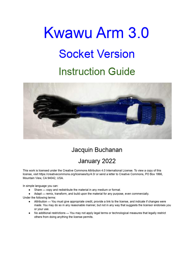Kwawu Arm 3.0 Socket Guide | PDF | Screw | Prosthesis