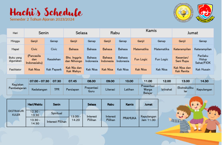 Jadwal Mapel Hachi | PDF