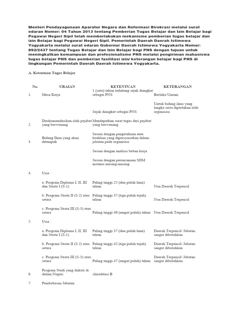 Menteri Pendayagunaan Aparatur Negara Dan Reformasi Birokrasi Melalui Surat Edaran Nomor | PDF