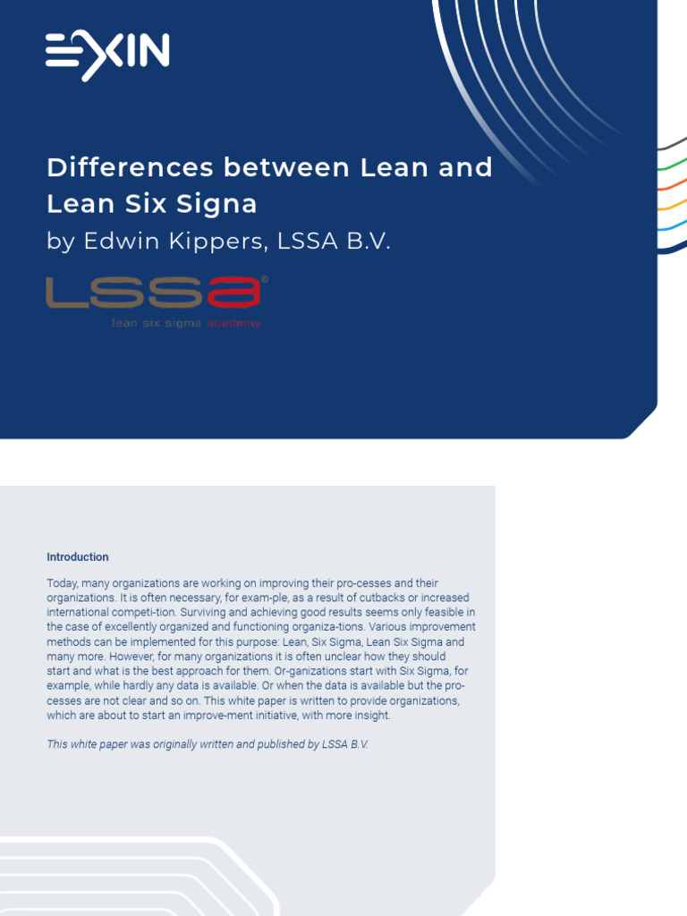 EXIN LSSA Whitepaper Edwin Kippers | PDF | Six Sigma | Lean Manufacturing