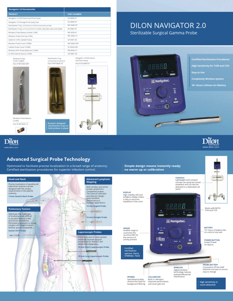 Dilon Navigator 2.0 Surgical Gamma Probe | PDF