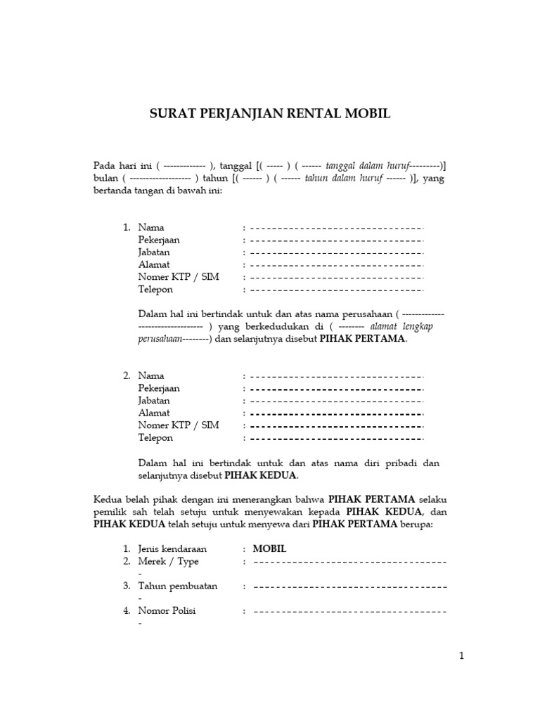 Contoh-surat-perjanjian-sewa-mobil-FH-UII | PDF
