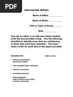 Peer Editing Worksheet | PDF