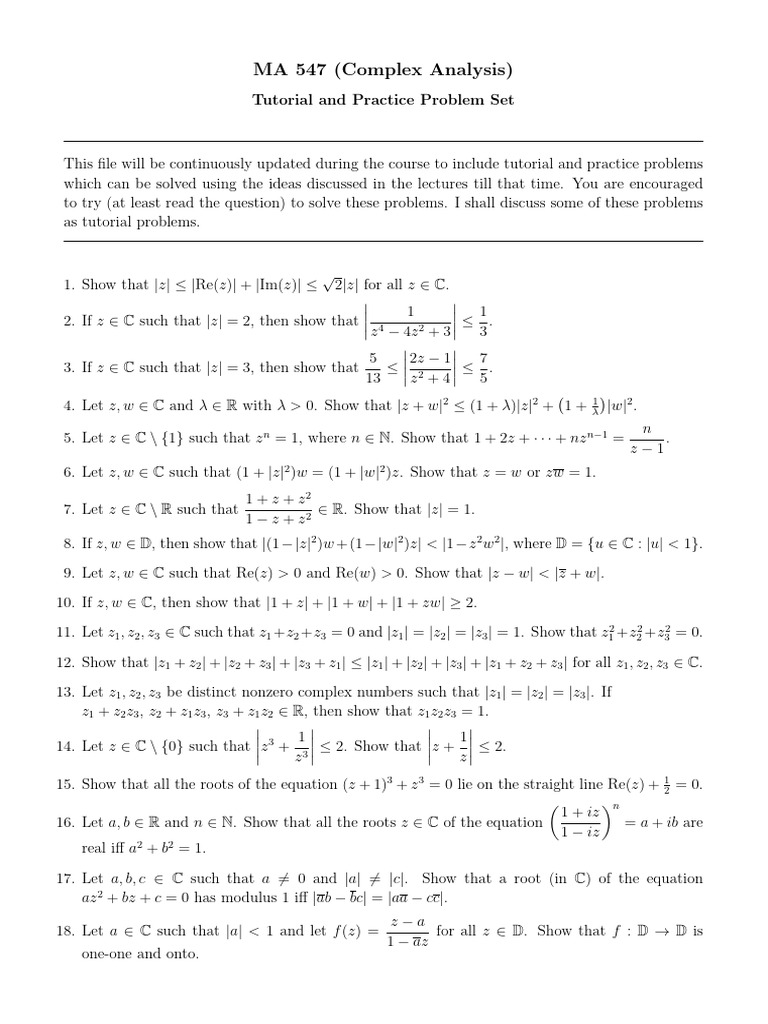 MA547 Tutorial Practice Problems | PDF | Geometry | Mathematical Relations