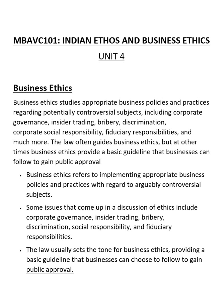 Unit 4 - Ie & Be Part 1 | PDF | Sustainability | Business Ethics