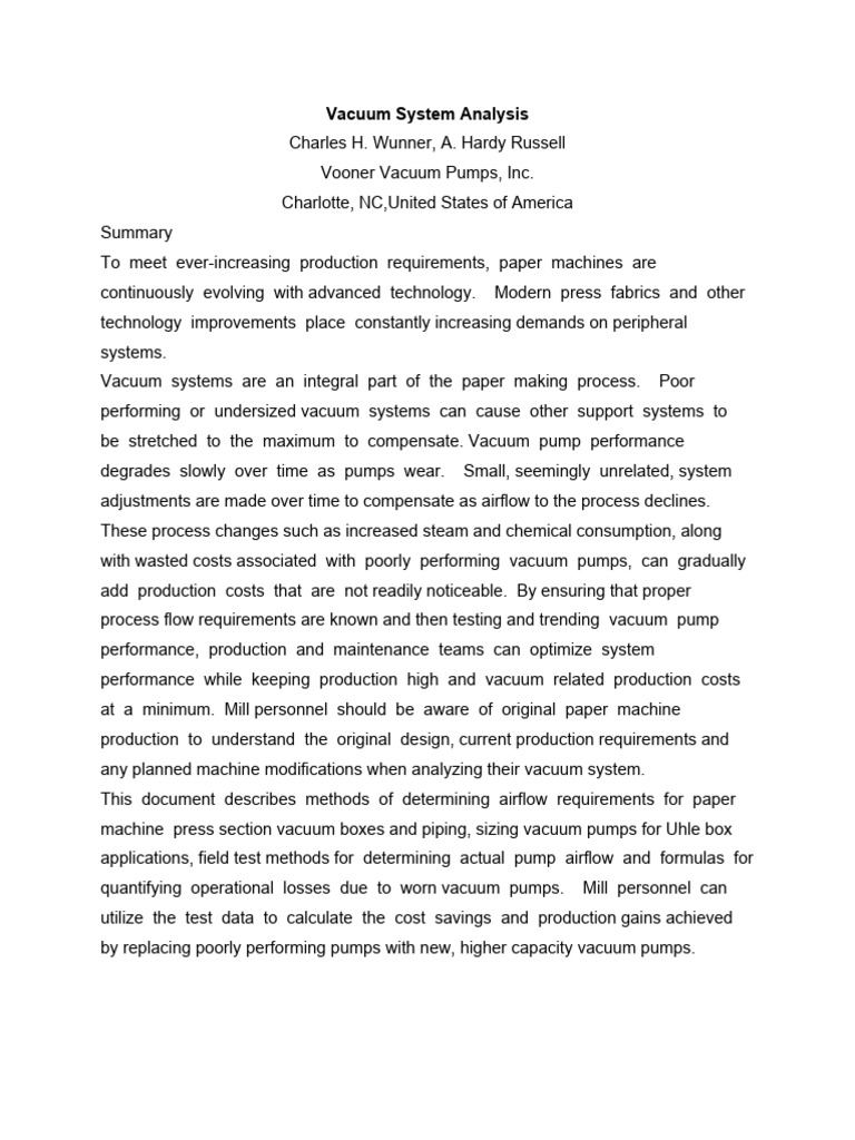Vacuum System Analysis | PDF | Pump | Vacuum