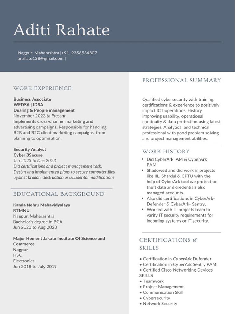 Aditi Rahate Resume | PDF