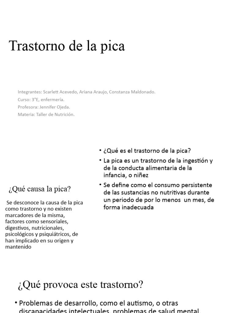 Trastorno de la Pica en Niños | PDF | Trastorno mental | Enfermedades y ...