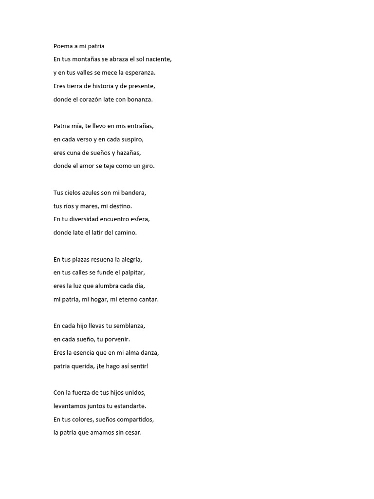 Poema a mi patria | PDF