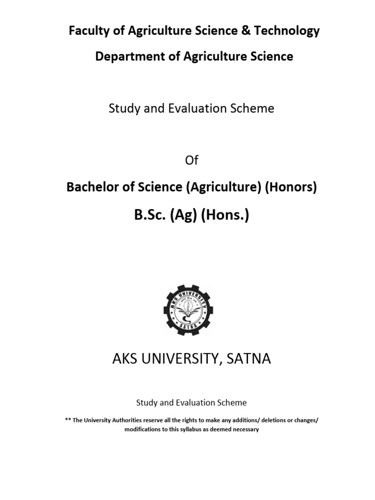 B.SC (Ag) Hons | PDF | Soil | Weather