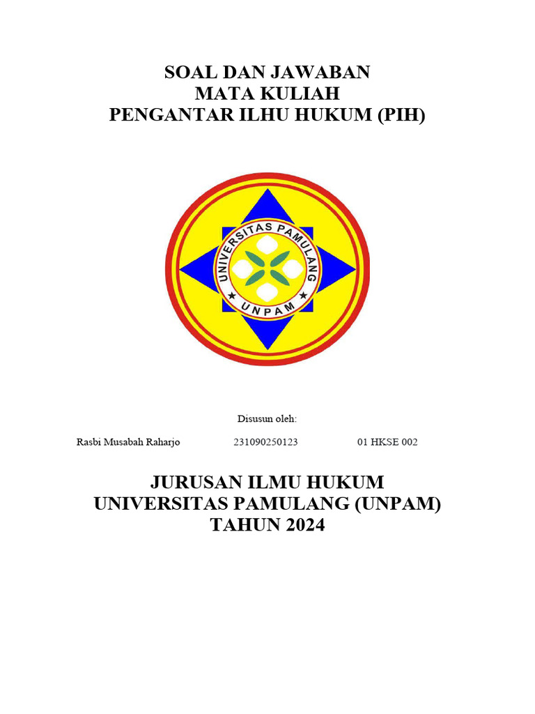 SOAL DAN JAWABAN PIH Pert 15 | PDF | Filsafat