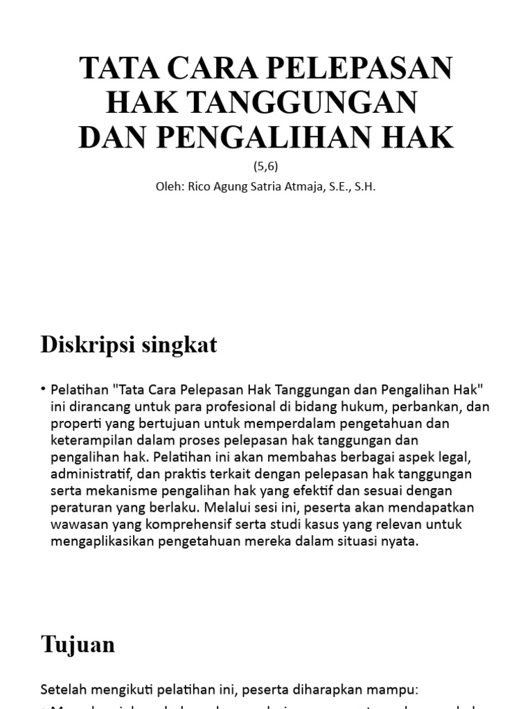 Panduan Pengalihan Hak Tanggungan | PDF | Hukum