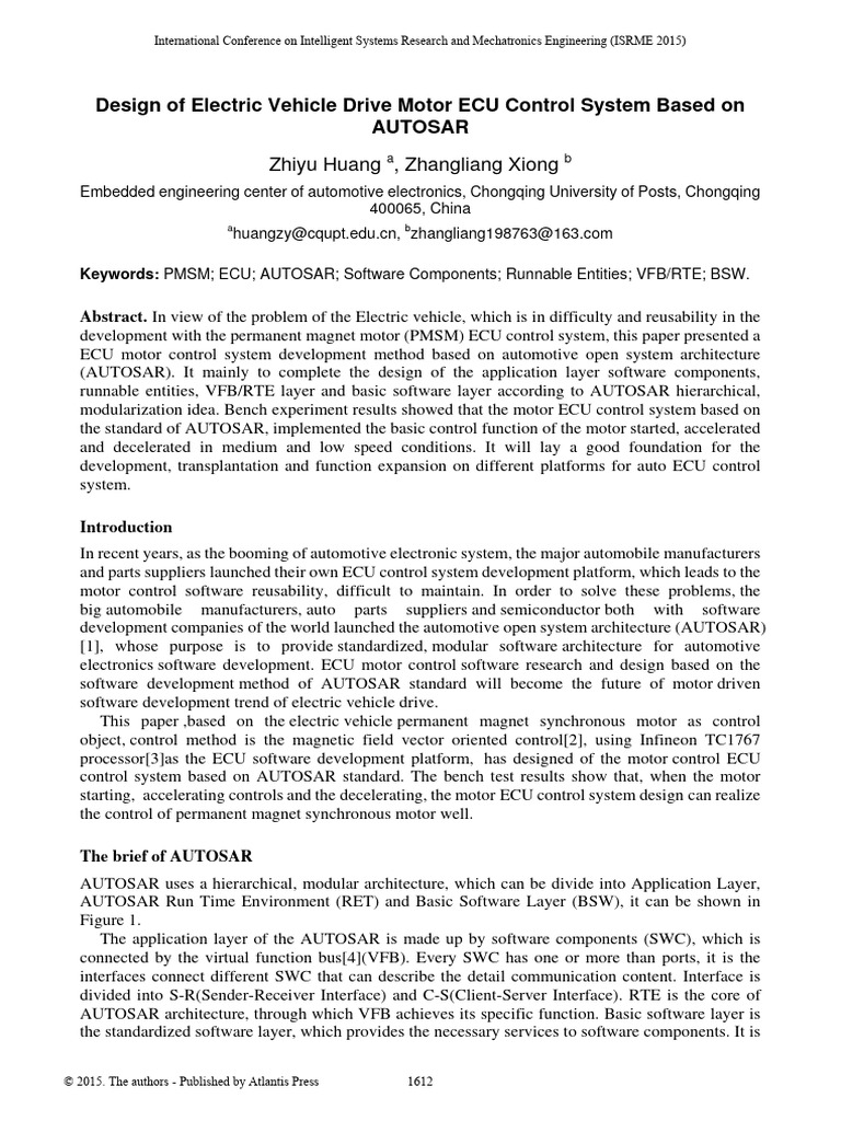Design of Electric Vehicle Drive Motor ECU Control | PDF | Electric ...