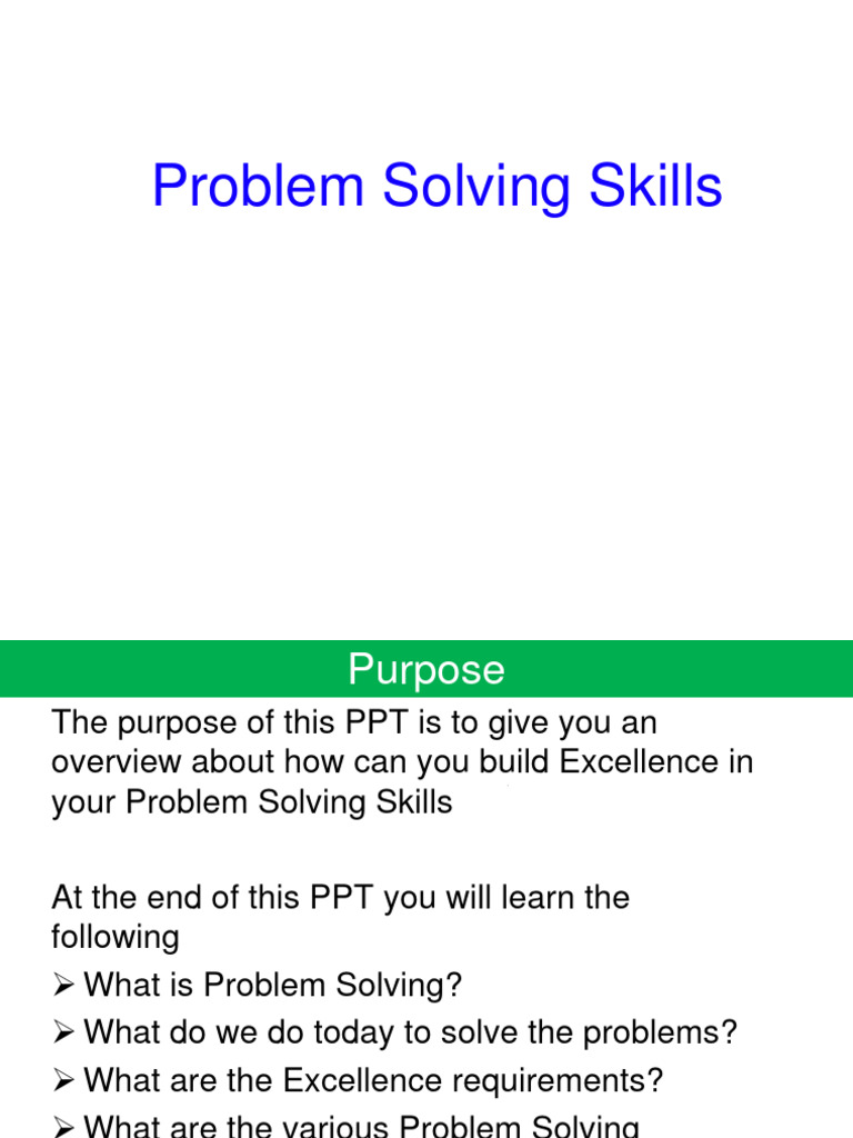 Problem Solving Skills | PDF | Methodology | Cognition