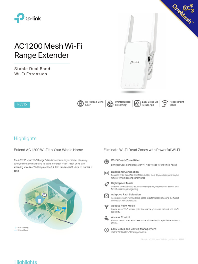 RE315 (EU) 1.0 Datasheet | PDF | Wi Fi | Ieee 802.11