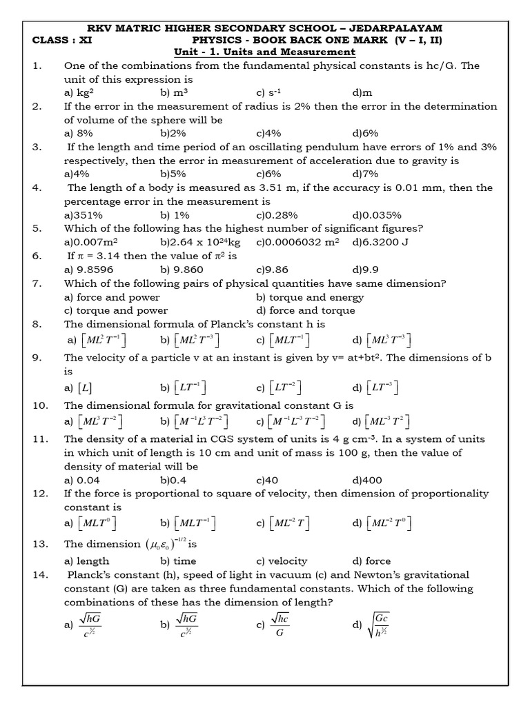 XI - Book One Mark EM V-I, II | PDF | Gases | Force