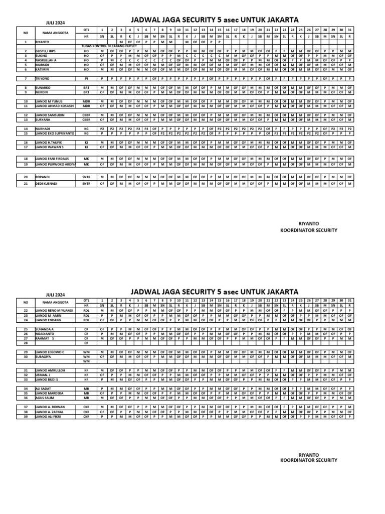 Skedul 2024 JULI | PDF