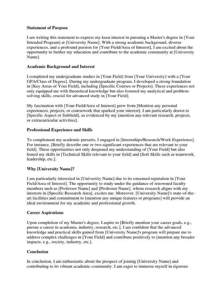 SOP For Higher Education | PDF | University | Cognition