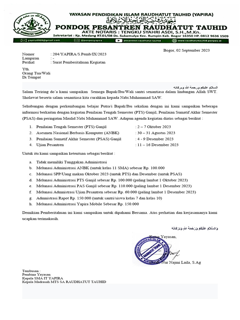 surat edaran pts 2023 | PDF