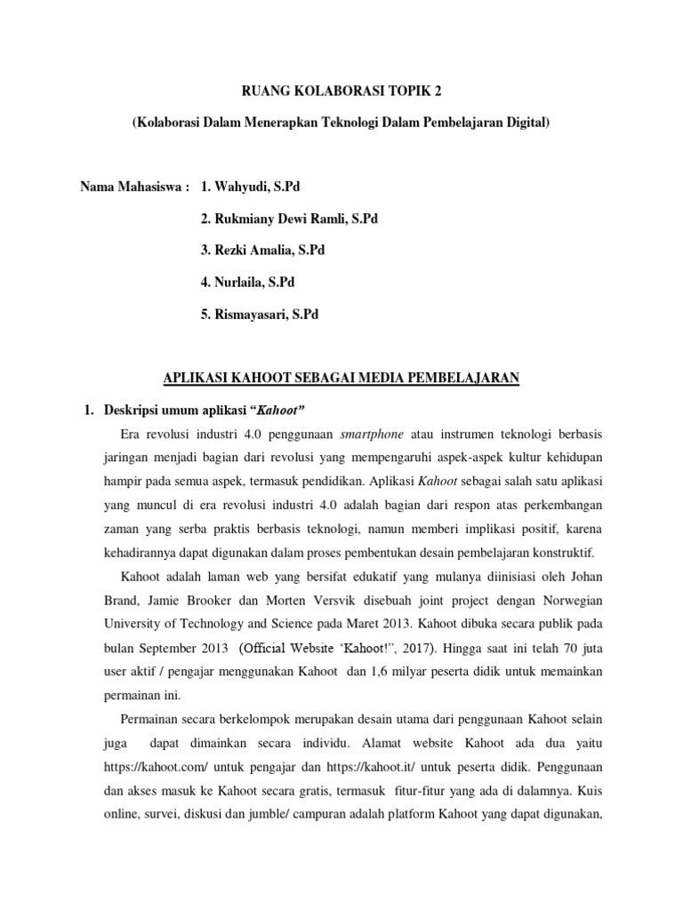 Ruang Kolaborasi Topik 2 Bida | PDF