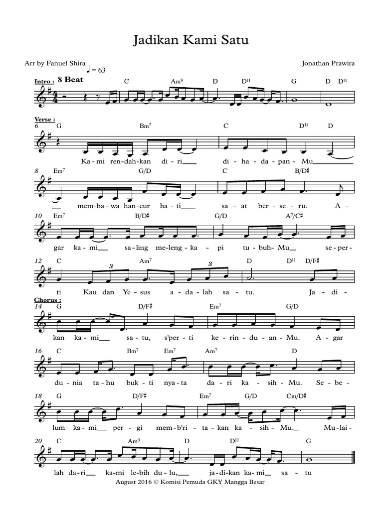 Jadikan Kami Satu G - 240218 - 060550 | PDF