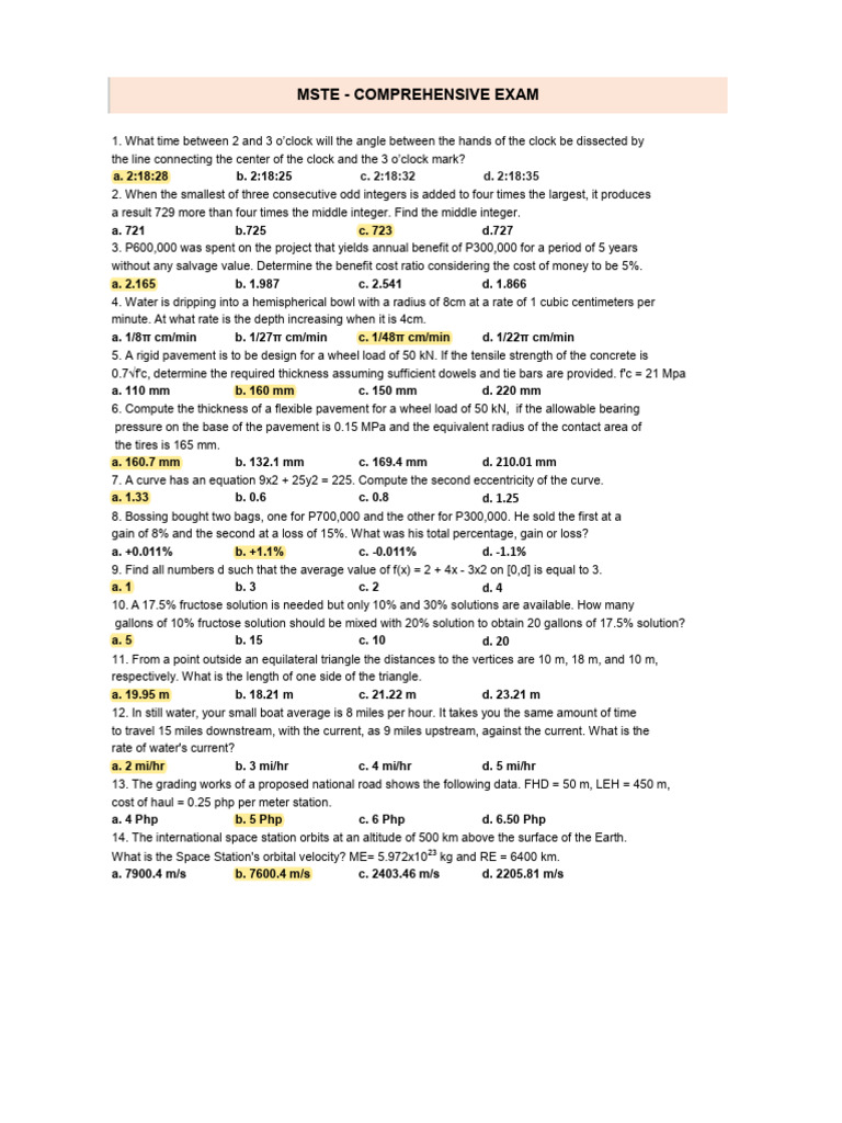 MSTE_questionnaire | Download Free PDF | Circle | Optical Fiber