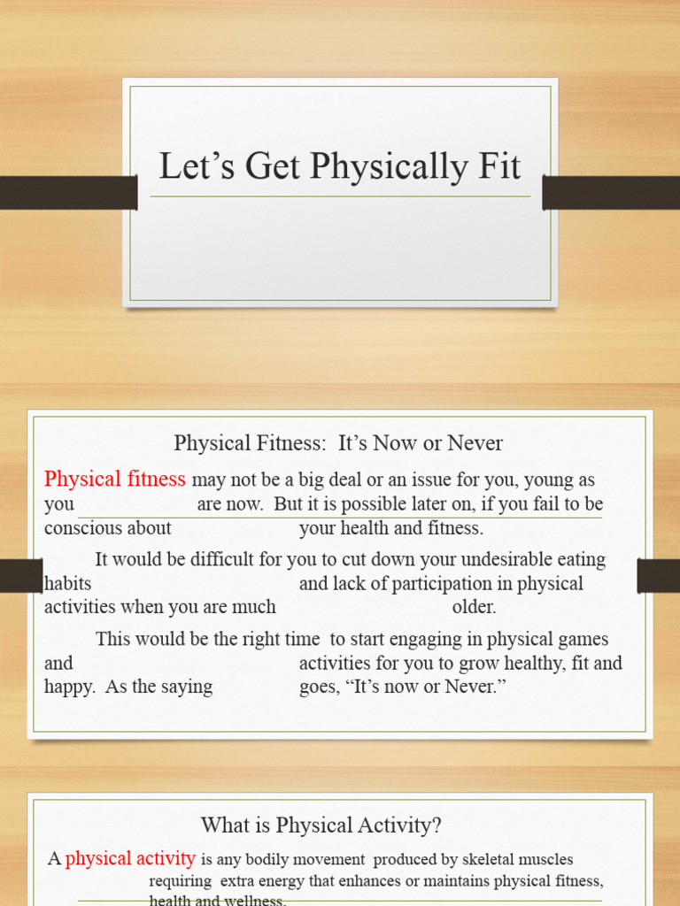Let's Get Physically Fit | PDF | Physical Fitness | Balance (Ability)