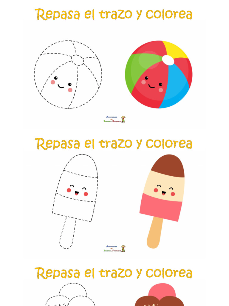 trazo-y-colorea-verano | PDF