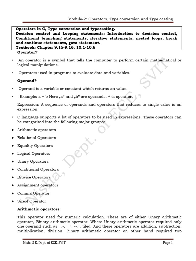 Pop Module 2 Part A Notes Pdf Computer Programming Arithmetic