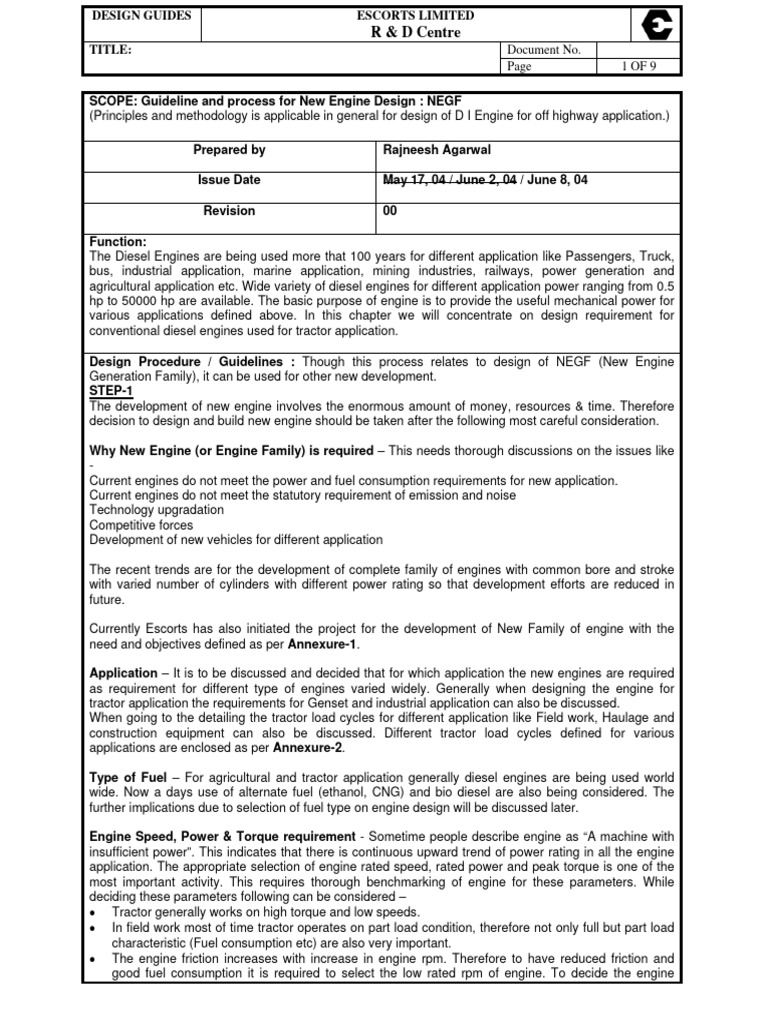 Design Guideline For Engine Design | PDF | Engines | Diesel Engine