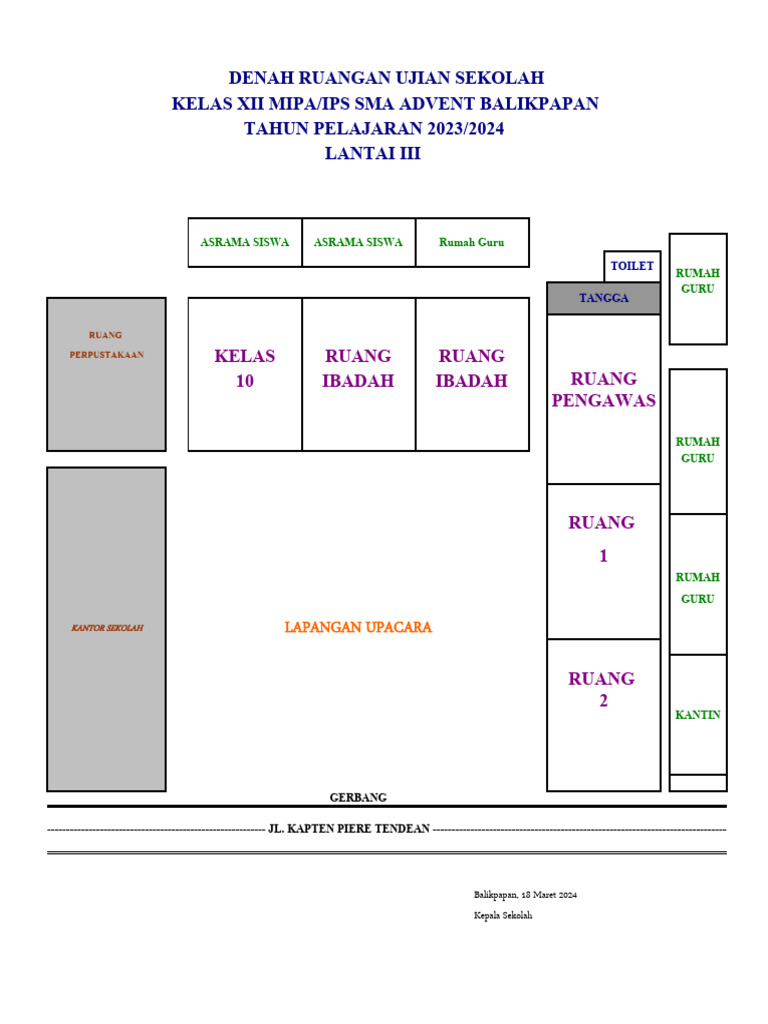 Foto Denah Ruang Ujian-Sma-2024 | PDF