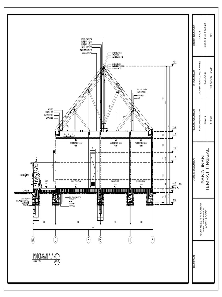 POTONGAN A-A-Model | PDF