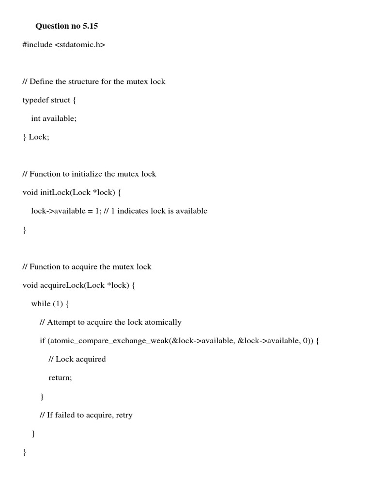 OS Questions Chap 5 | PDF | Software Engineering | Synchronization