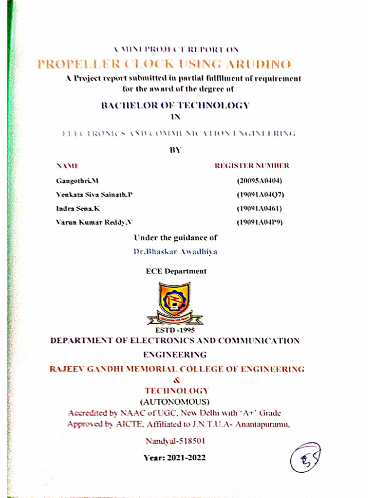 2022 23 ECE Propeller Clock Using Arduino 4 | PDF
