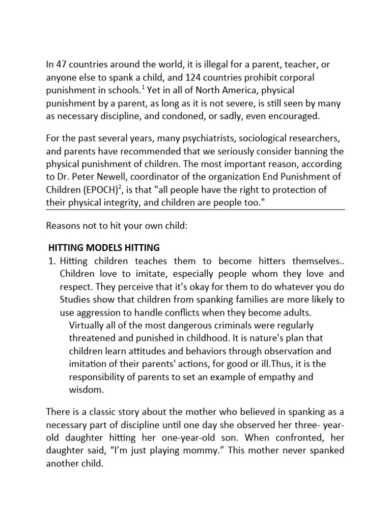 Why Parents Should Not Hit Their Kids | PDF | Spanking | Punishments