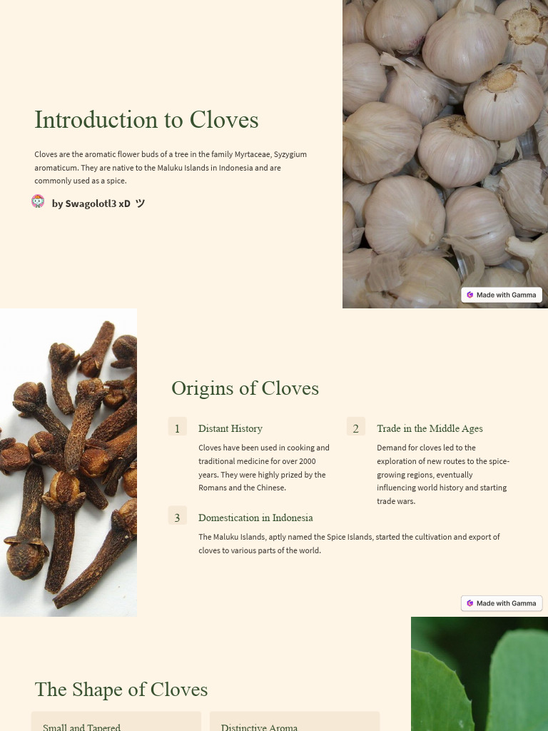 Cloves: History, Uses, and Benefits | PDF | Clove | Spice