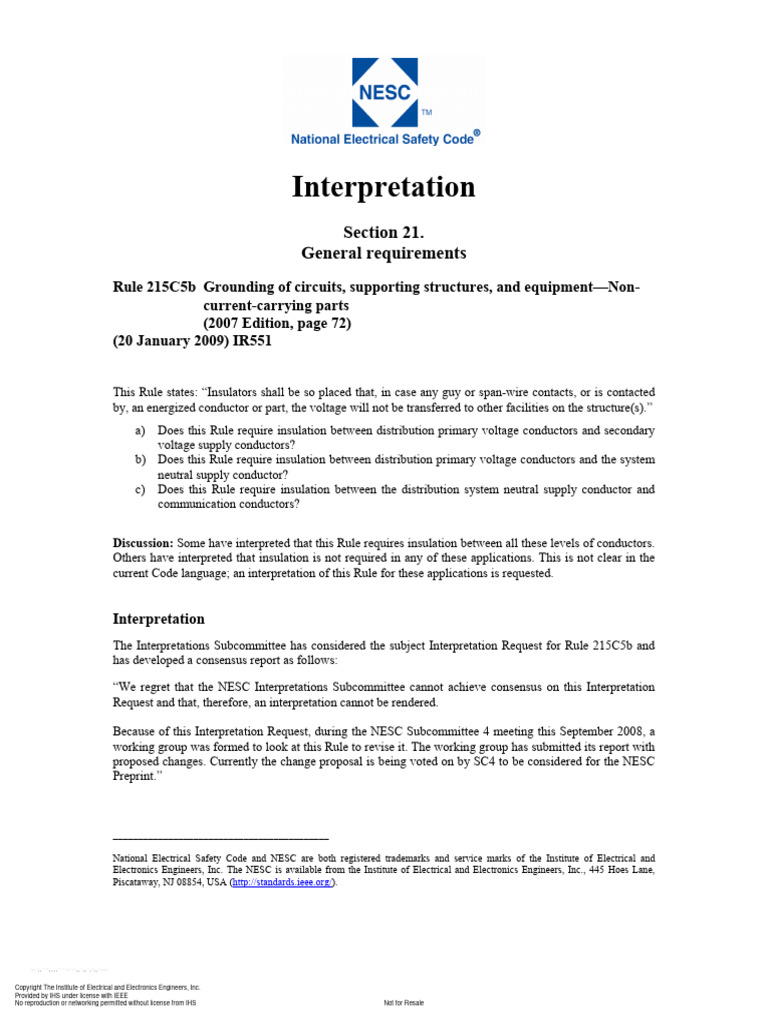 Ieee Nesc Ir551 | PDF | Insulator (Electricity) | Institute Of ...