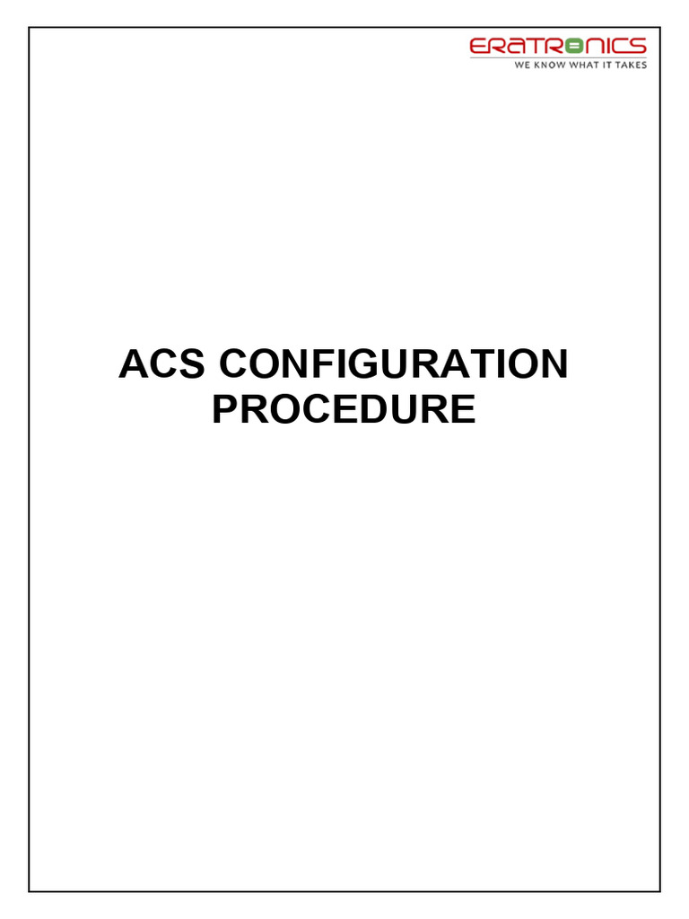 Acs Configuration Procedure Pdf Login Cyberspace