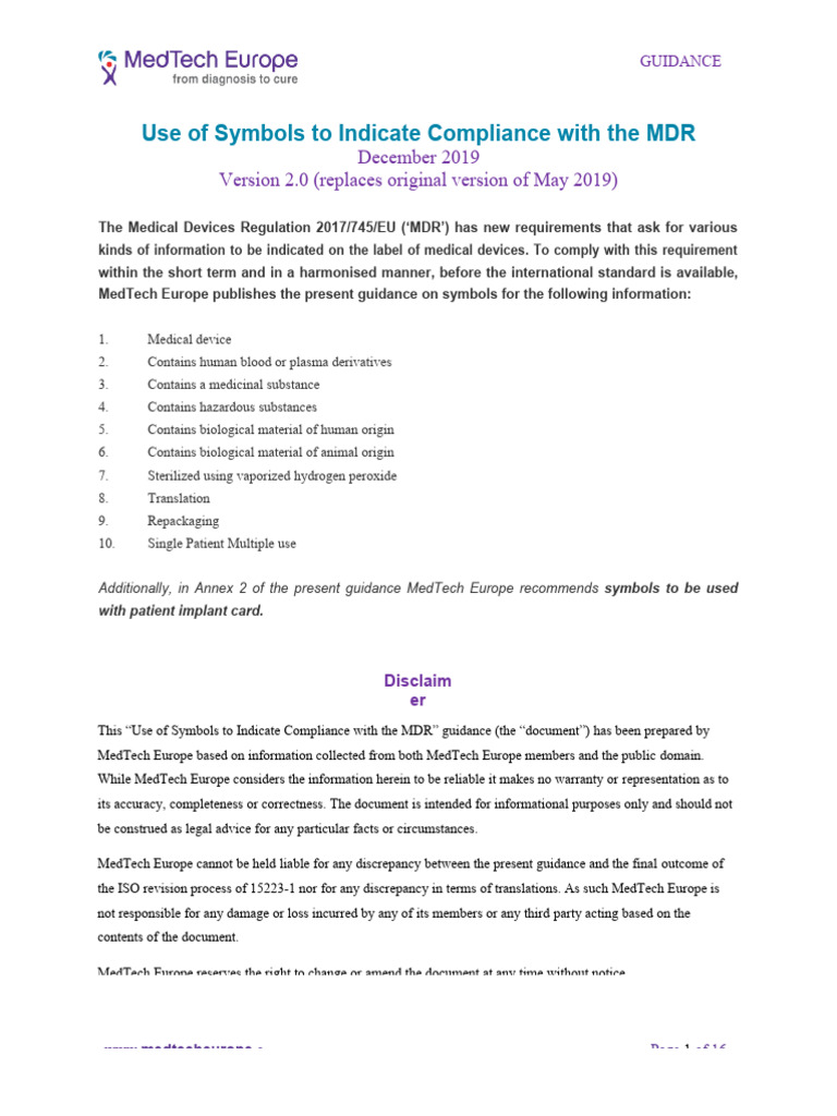 MD-labelling Symbols-Guidance REVISED FINAL | PDF | Medical Device ...