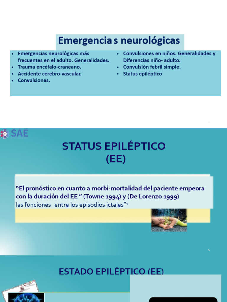 LClase 15 Status Epileptico y Convulsivo Dr. Sanchez | PDF | Epilepsia ...